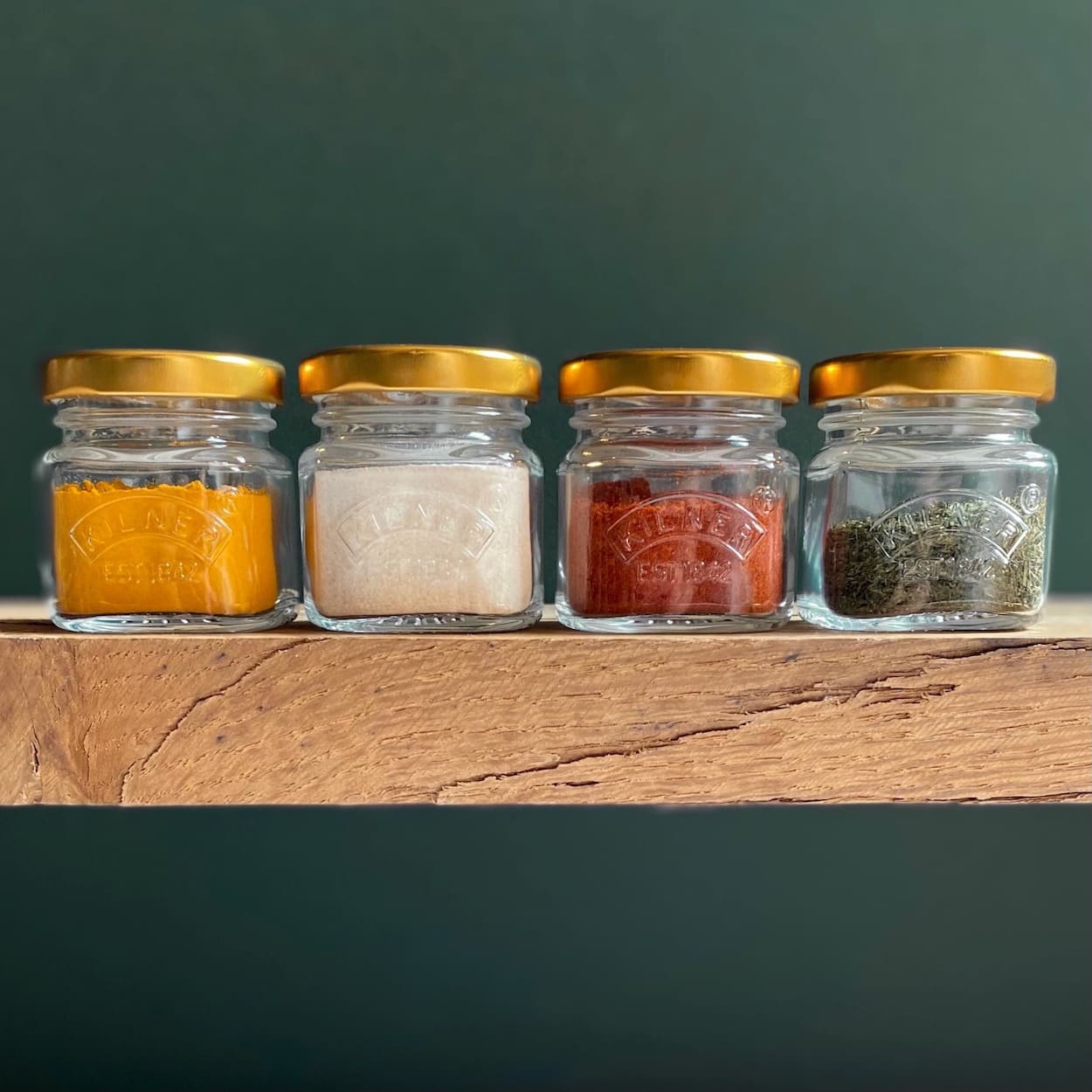 Square glass spice jars store