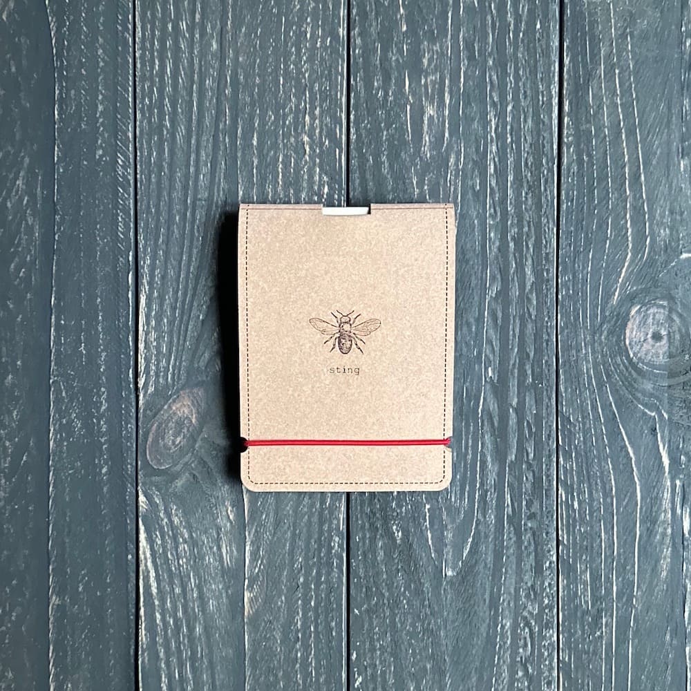 A7 Recycled Leather Covered Blank Pocket Notepad - Sting In The Tail ...