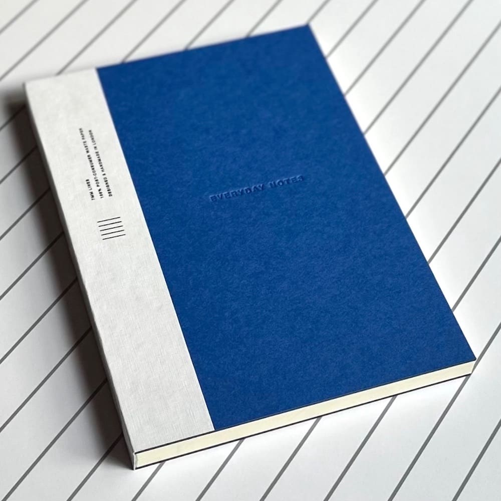 A5 Lined Hardback Notebook - British Made - Blue - Before Breakfast