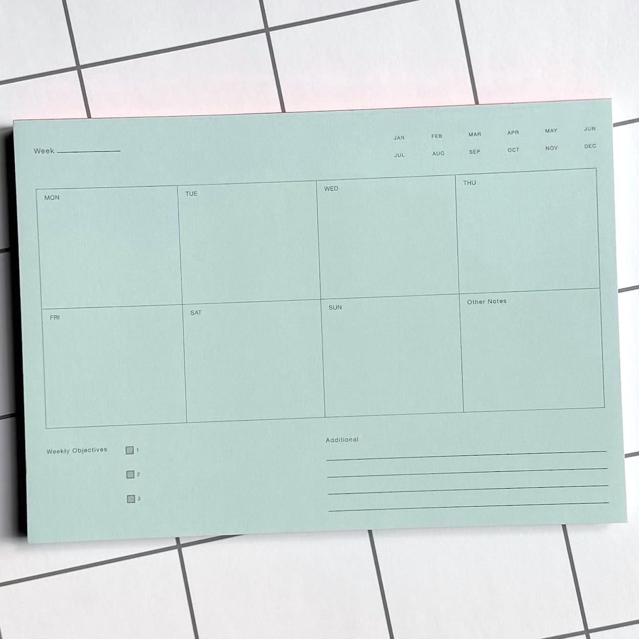 A5 Undated Weekly Planner Pad - British Made - Blue - Before Breakfast