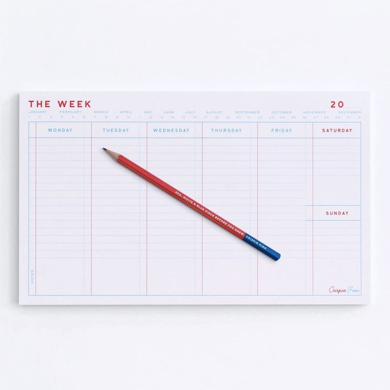 Undated Weekly Planner Pad - British Made - Crispin Finn - Gift Boxed